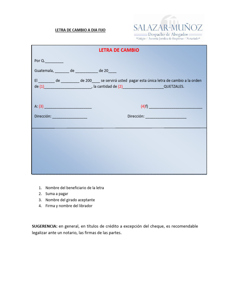2008 Modelo Letra de Cambio a Dia Fijo | PDF