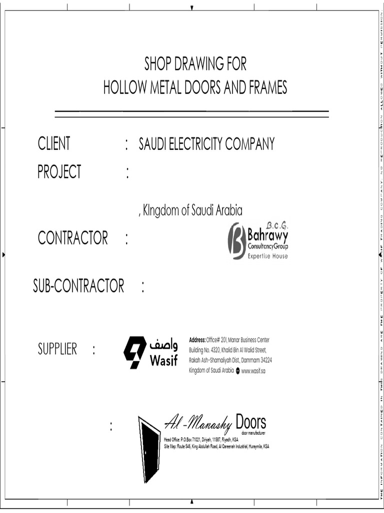 Shop Drawing Hollow Metal Doors-New 110-13.8kv Abhor Housing Substation ...