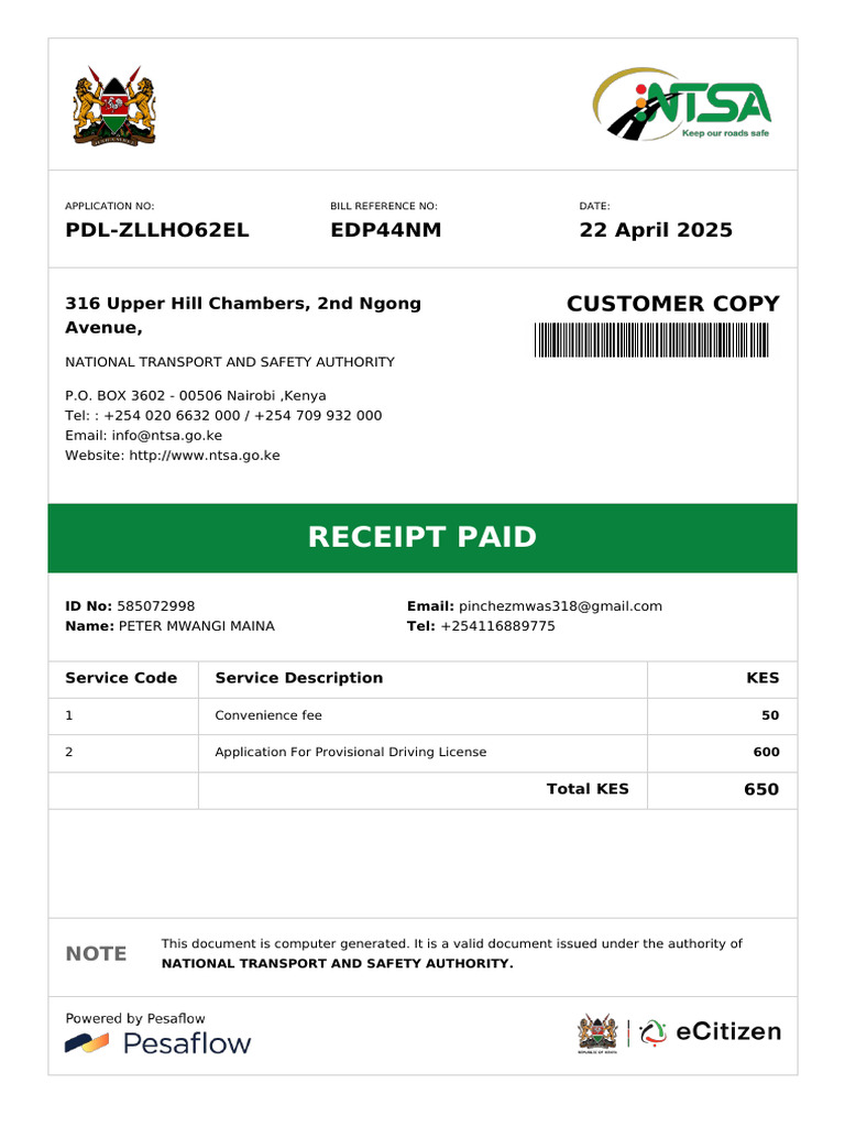 Peter Pdl Zllho62el Receipt | PDF