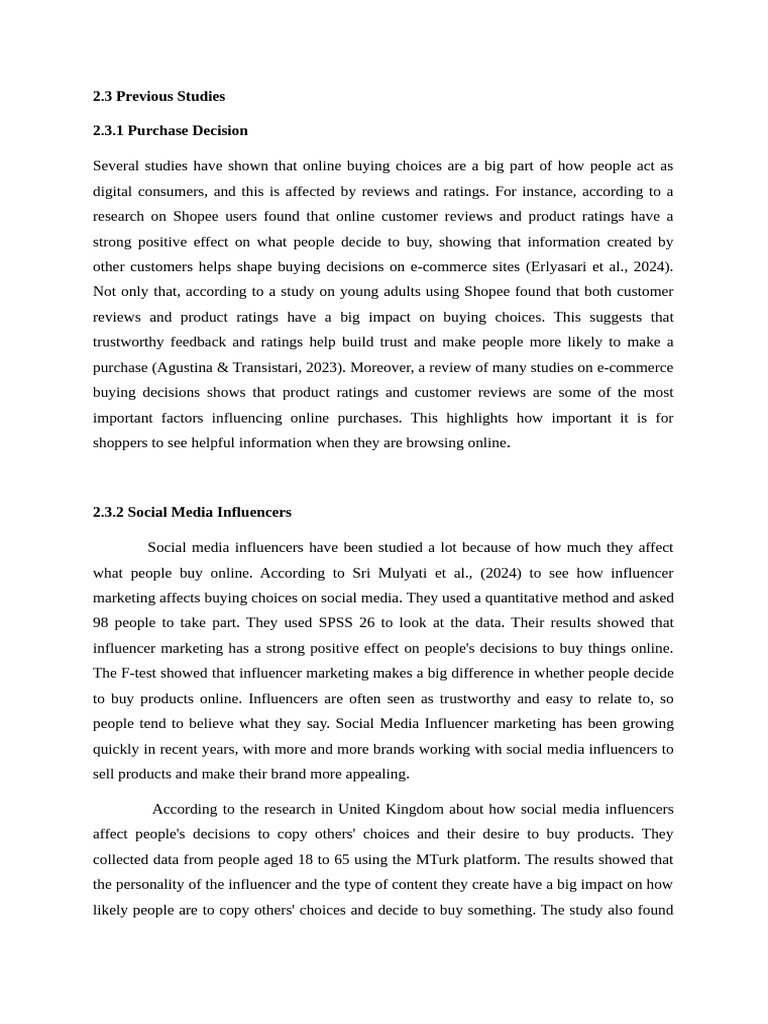 Previous Studies | PDF | Marketing | Psychology