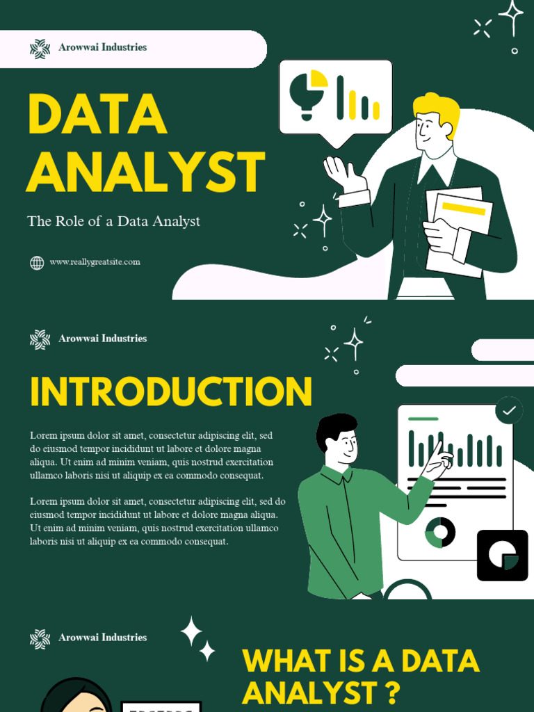 Green and Yellow White Illustration Data Analyst Presentation | PDF