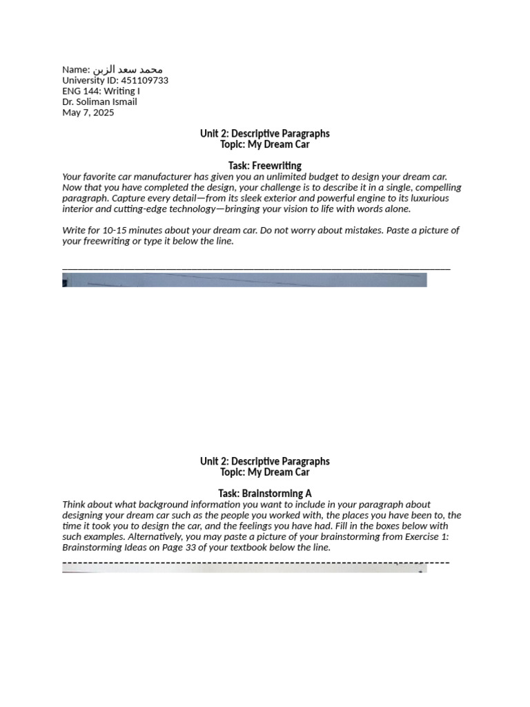 2025-05-07 Student Name - EnG 144 - Writing Portfolio | PDF | Paragraph ...