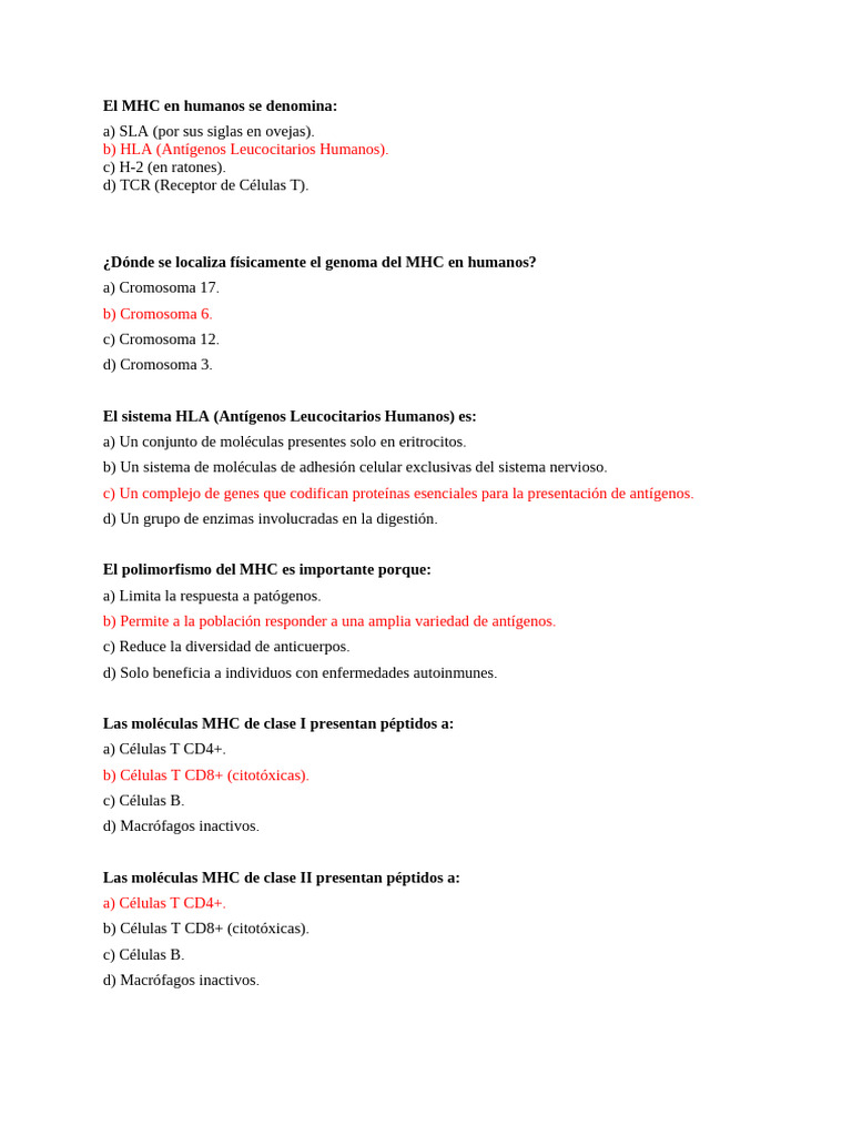 Complexo Mayor de Histocompatibilidade | PDF | Célula T | Complejo ...