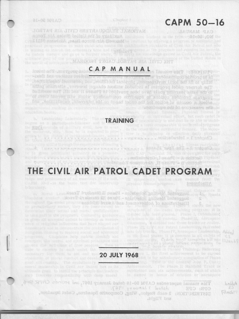 CAPM 50-16 The CAP Cadet Program 20 Jul 1968 Part 1 | PDF