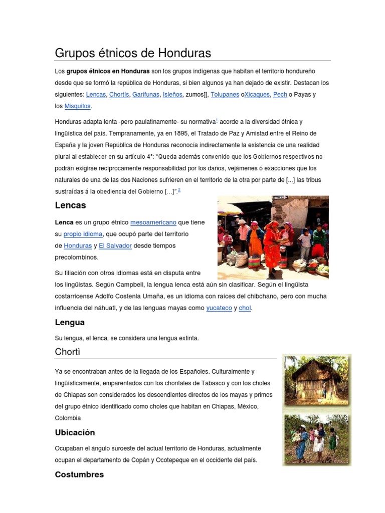 Grupos Étnicos De Honduras Pdf Pueblos Indígenas De Las Américas