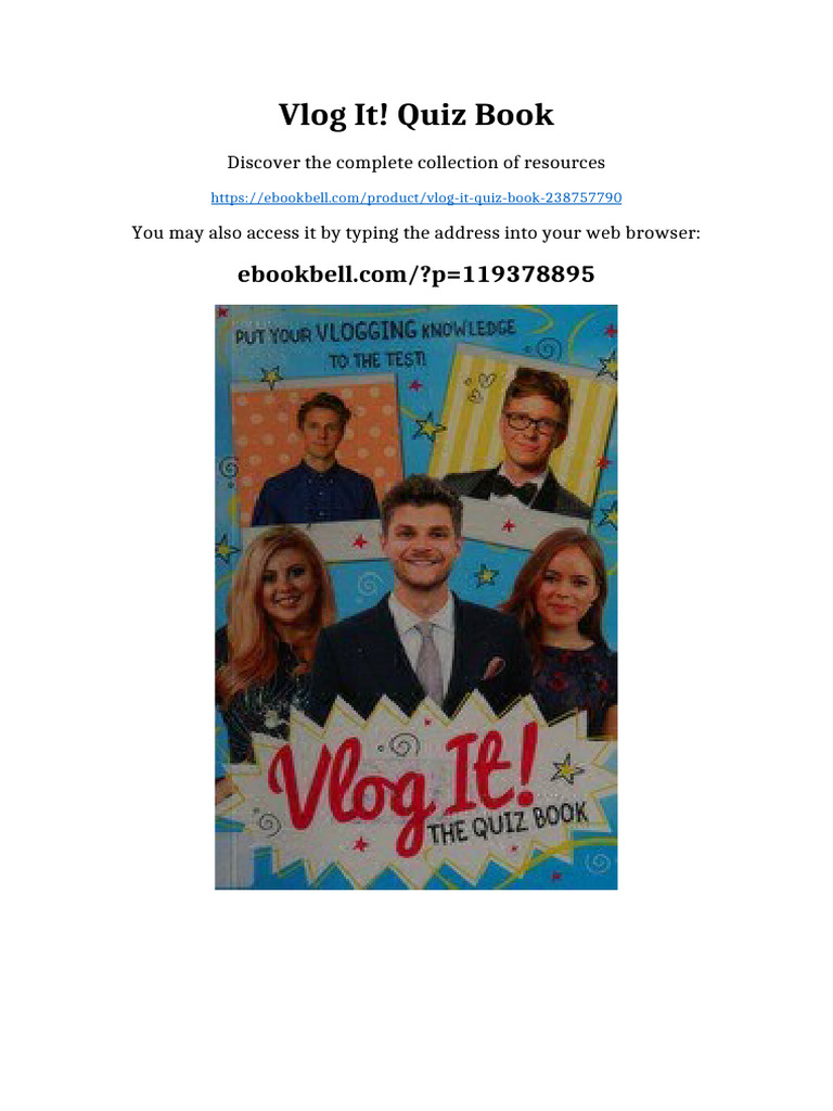 Vlog It! Quiz Book Newest Edition 2025 | PDF | Plastic Surgery | Race ...