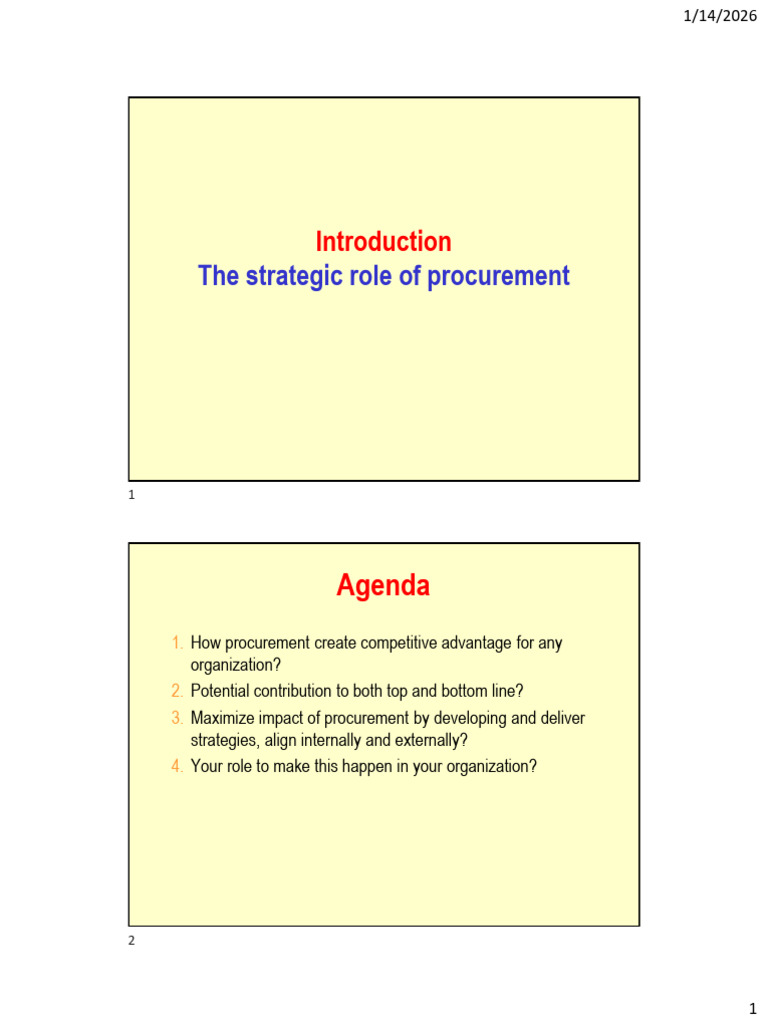 1 - Introduction to Procurement Management | PDF | Procurement ...