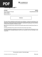 IGCSE Physics 0625/62 Mark Scheme 2024 | PDF | Question | Temperature