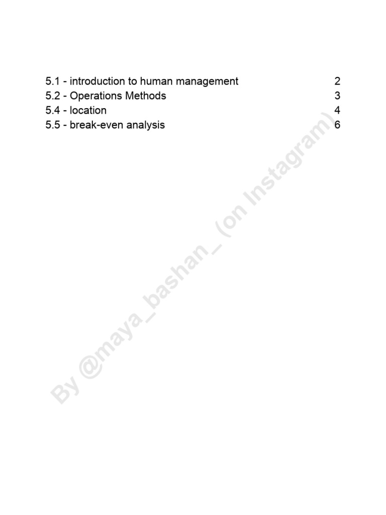 Unit 5 - Operations Management | PDF | Business Economics | Microeconomics