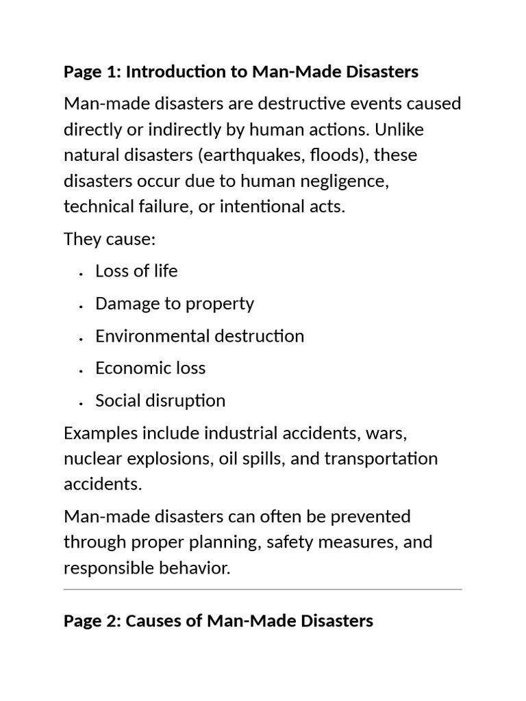 Man Made Disasters | PDF | Nuclear And Radiation Accidents And ...