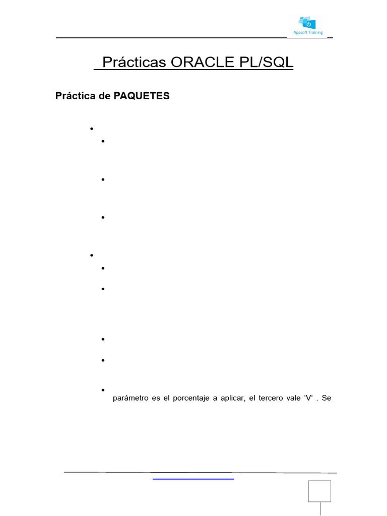 18 Practica+de+Paquetes | PDF | Pl / Sql | Programación de computadoras