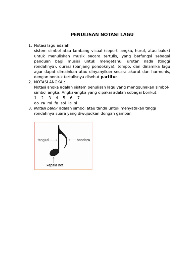 Materi Notasi Angka & Balok | PDF