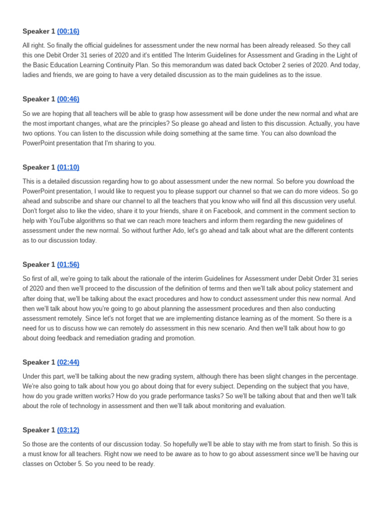 DepEd's Guidelines For Assessment & Grading System Under The New Normal ...