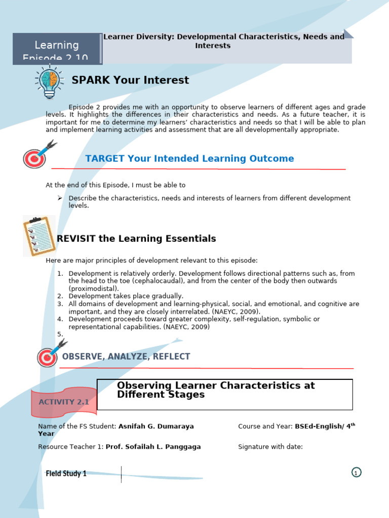 ELC - 101 - Learning - Episode - 2 (Dumaraya, Asnifah) | PDF | Behavior ...
