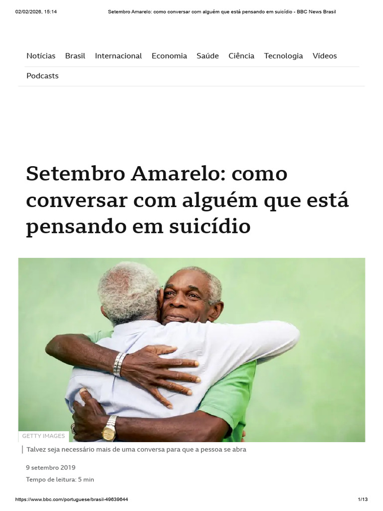 Setembro Amarelo - Como Conversar Com Alguém Que Está Pensando em ...