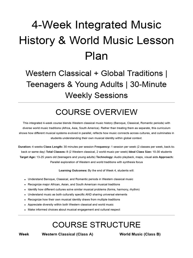 4 week-Integrated-Music-History | PDF | Classical Period (Music ...