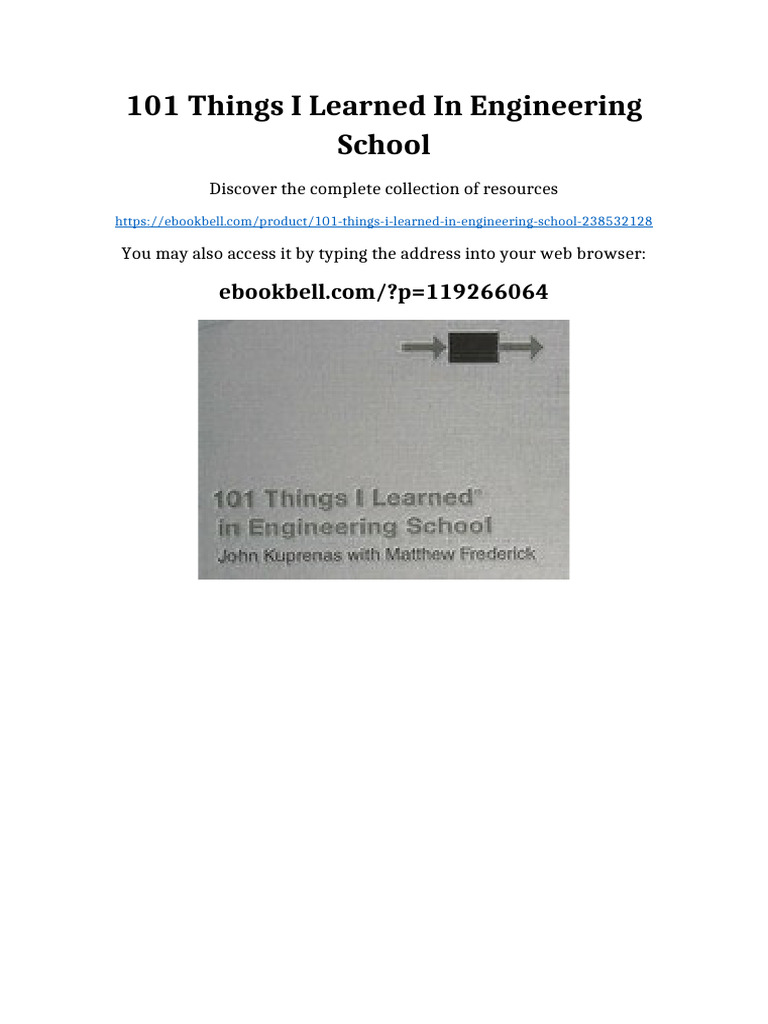 101 things I learned in engineering school pdf version | PDF ...