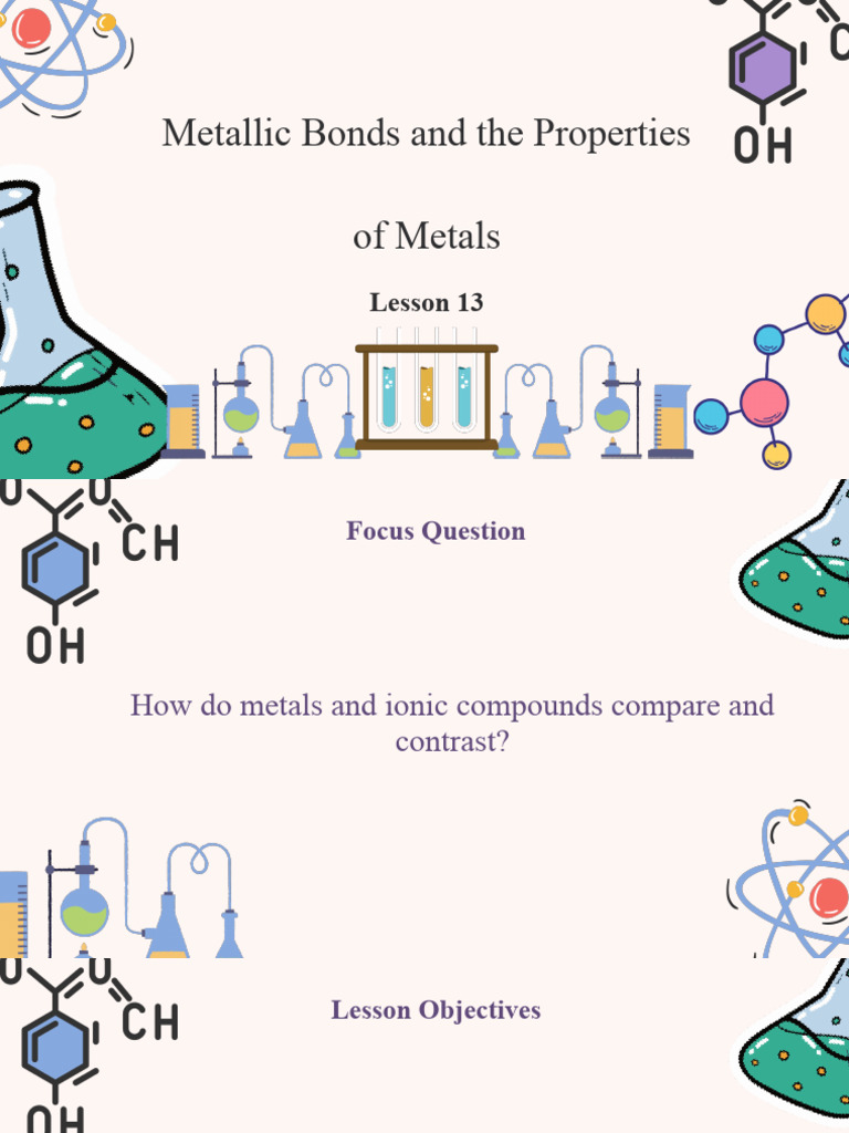 Lesson 13 - Metallic Bonds and Properties of Metals | PDF | Chemical ...