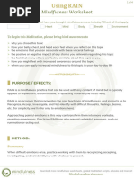 RAIN: Mindfulness for Emotional Healing | PDF | Feeling | Experience
