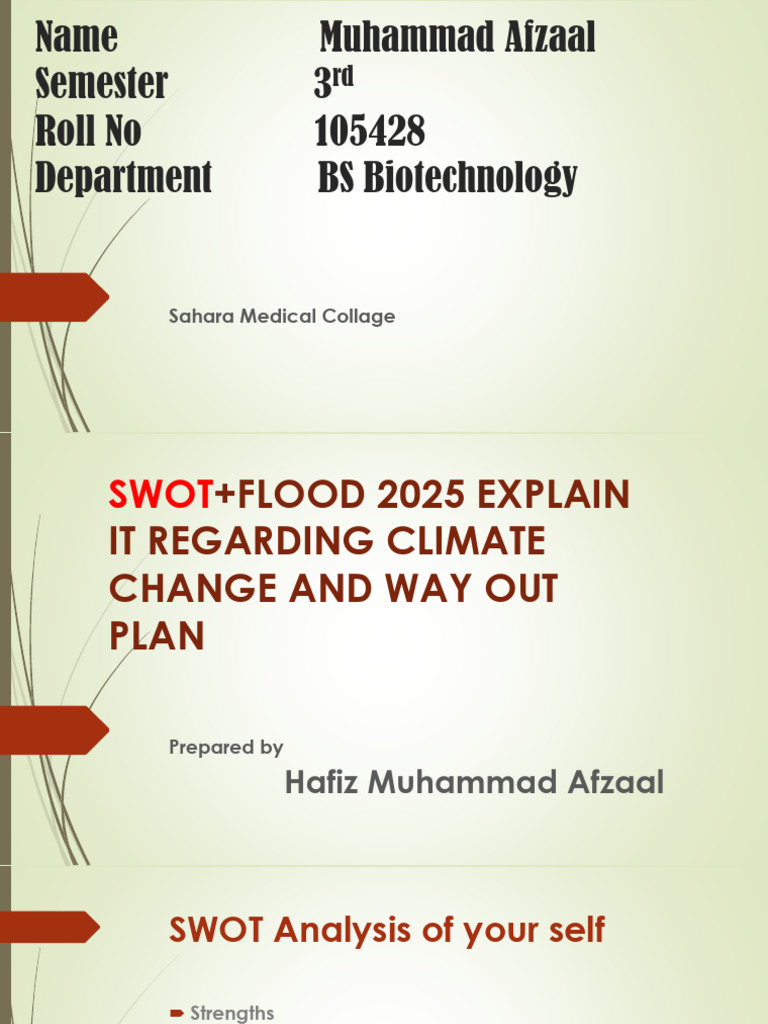 Swot+Flood 2025 Explain It Regarding Climate | PDF | Flood | Climate Change