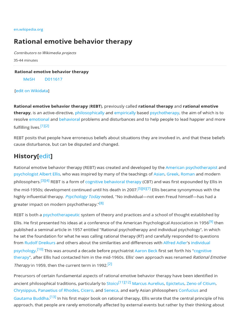 Rational Emotive Behavior Therapy __ Reader View | PDF | Rational ...