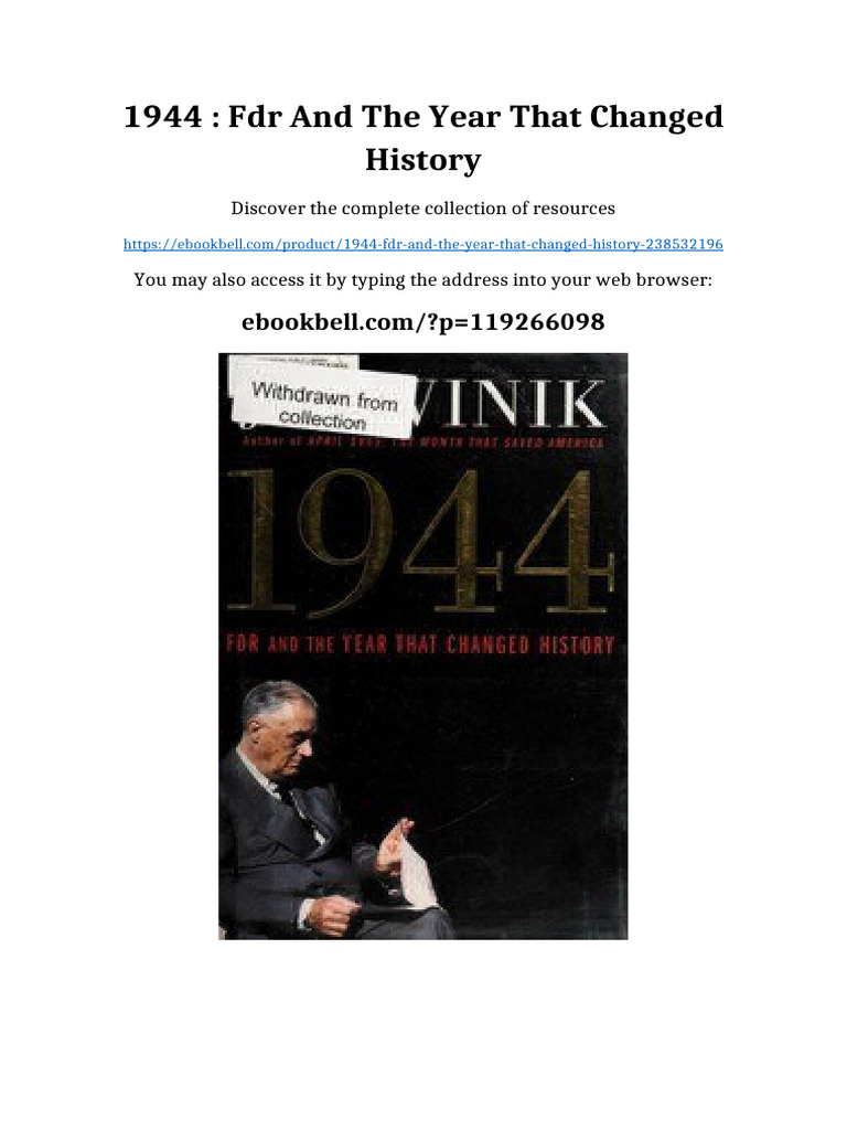 1944 : FDR and the year that changed history latest pdf 2025 | PDF ...