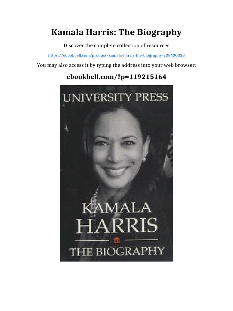 Kamala Harris: The Biography Updated 2025 | PDF | Teachers