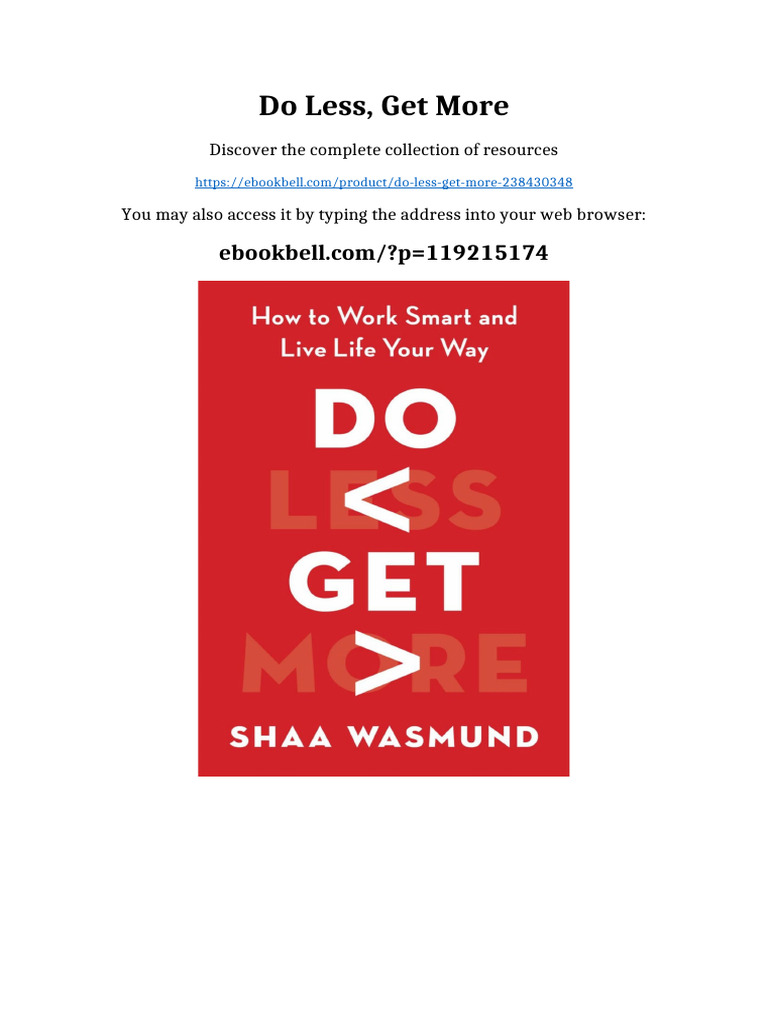 Do Less, Get More Full Chapters Included | PDF | Phenomenology (Philosophy)