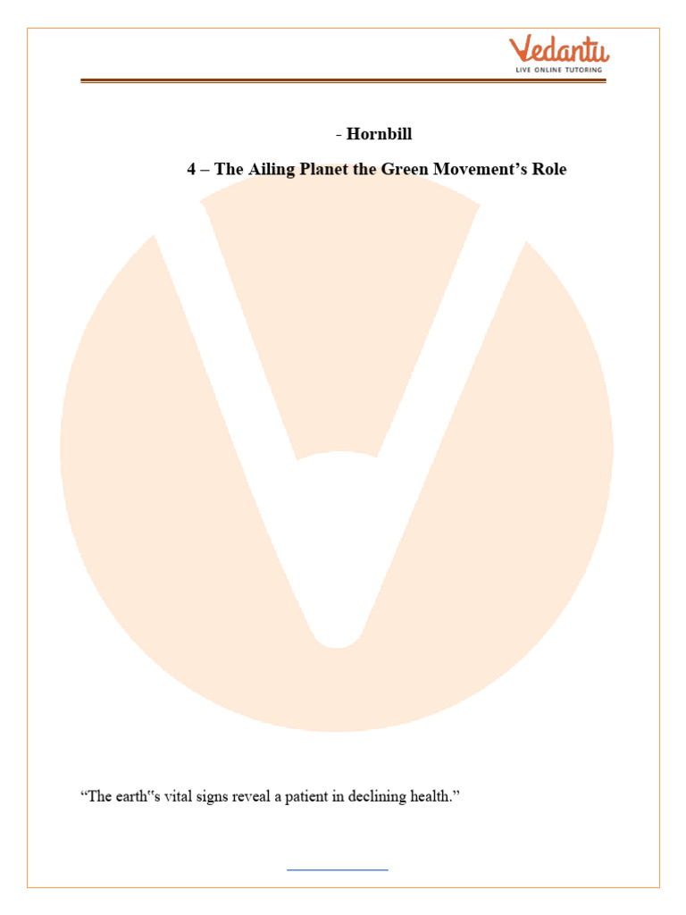 NCERT Solutions for Class 11 English Chapter 4 _The Ailing Planet_ the ...