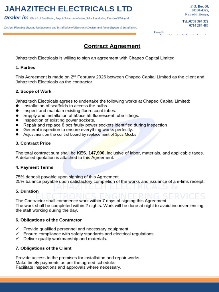Chapeo Contract | PDF