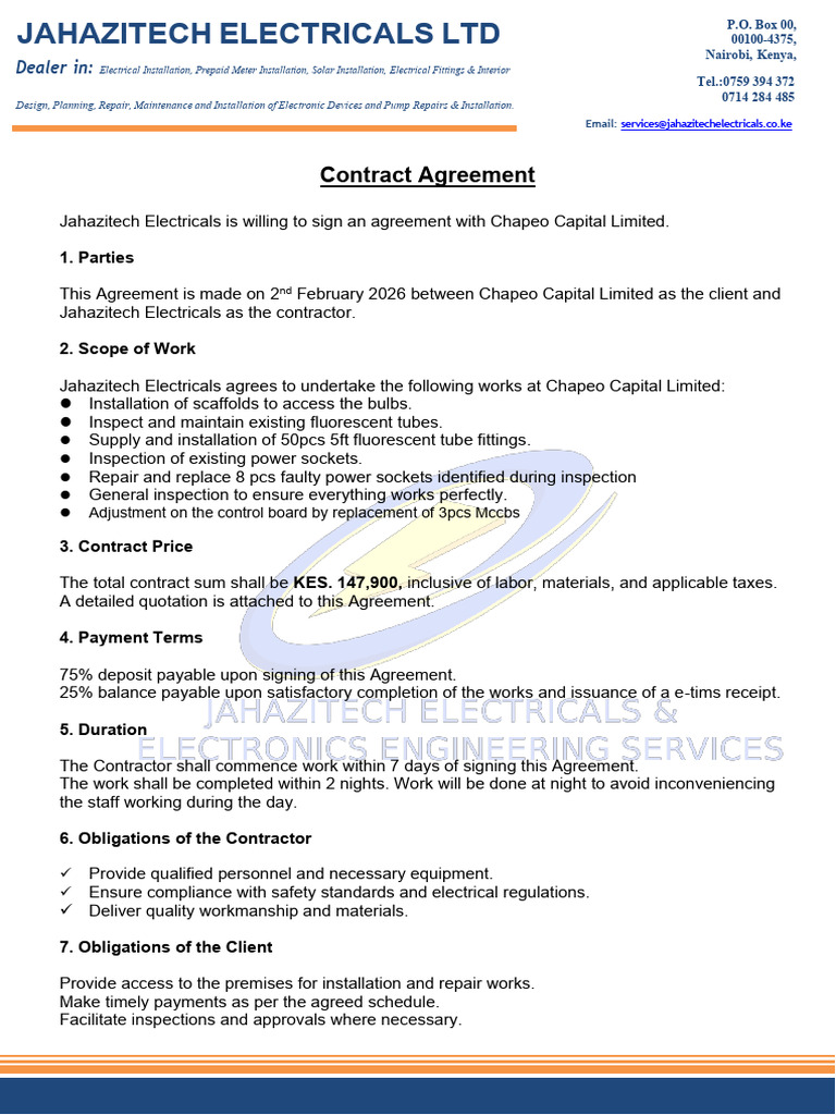 Chapeo Contract | PDF
