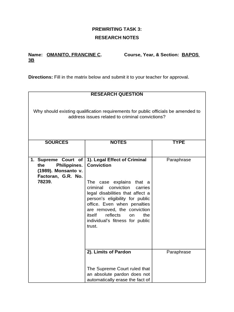 Research-Notes. Criminal Liability For Public Office | PDF