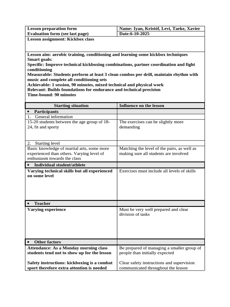 Lesson Preparation Form | PDF