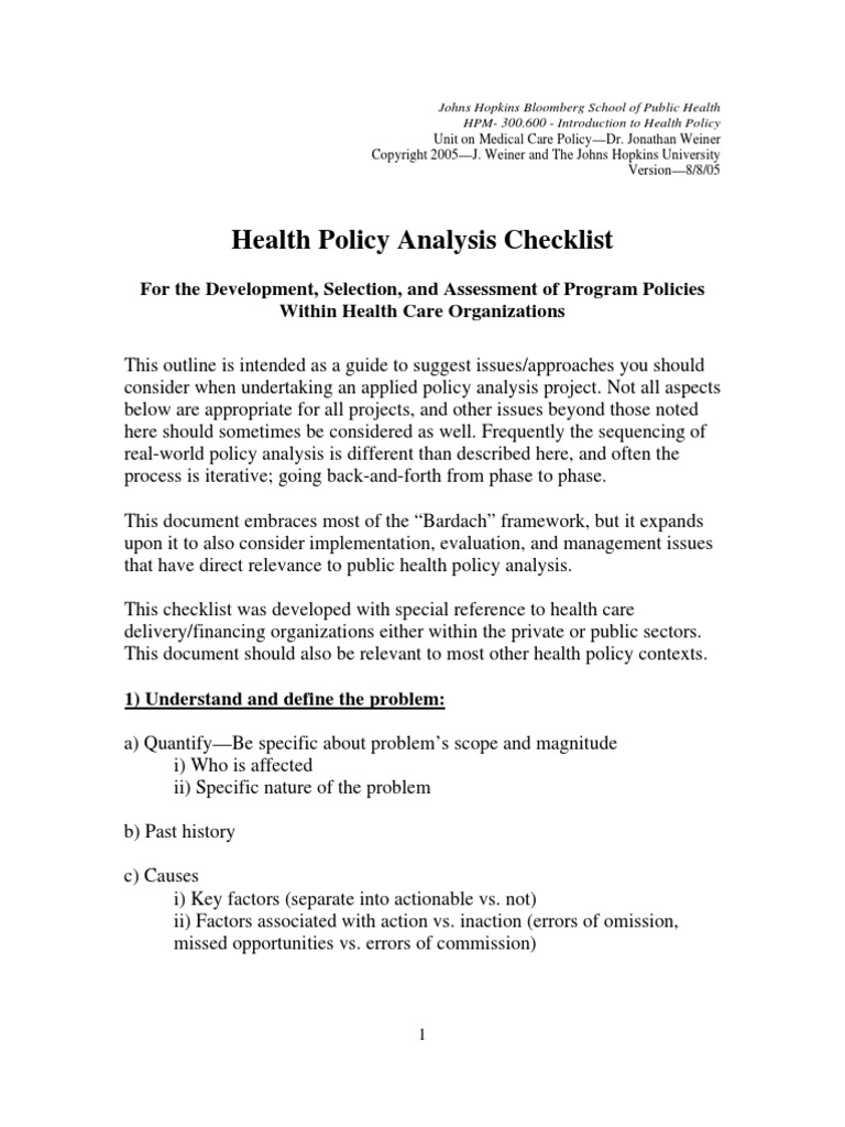 Policy Development - Bardach Outline | PDF | Policy Analysis | Policy