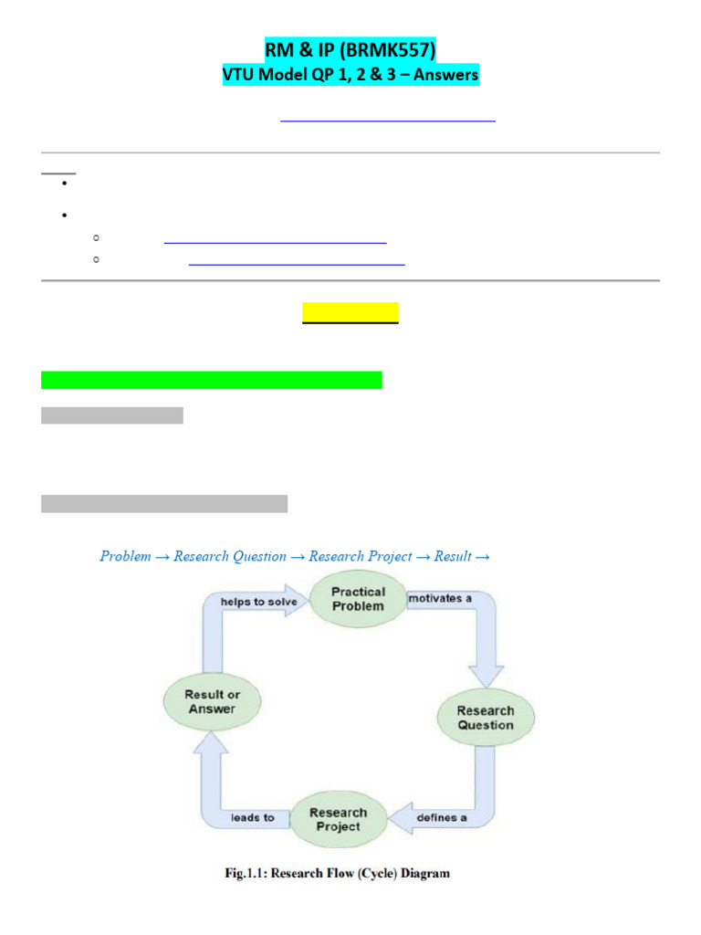 Imp - Rmip Mqp 1, 2 & 3 Answers (1) | PDF | Conceptual Model | Plagiarism