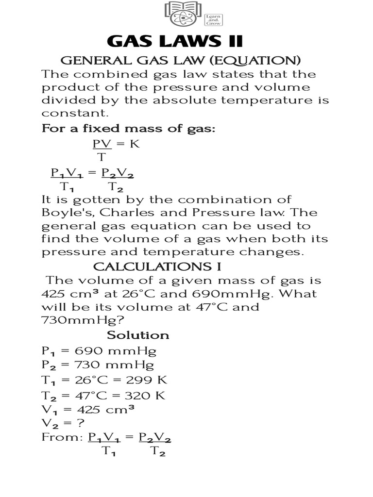 Gas Laws II | PDF | Gases | Mole (Unit)