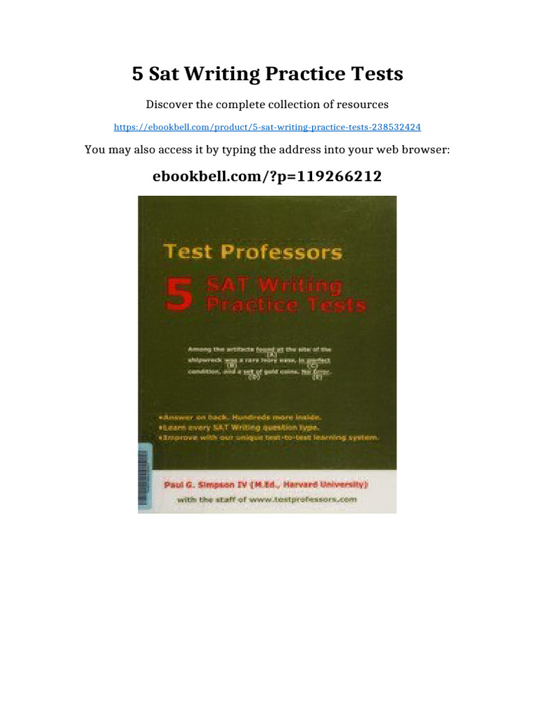 5 SAT Writing Practice Tests Latest PDF 2025 | PDF | System | Waste ...
