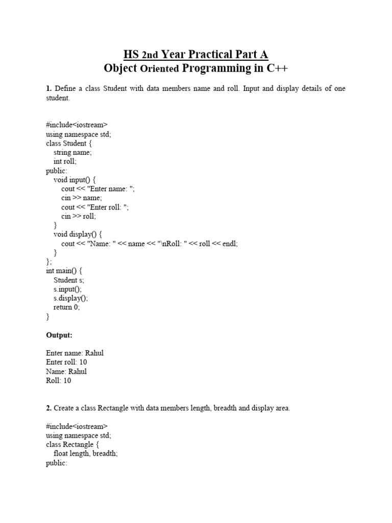 Practical Part A Answered | PDF | Length | Namespace