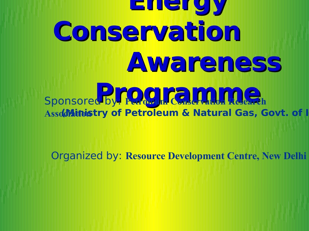 Energy Conservation Awareness Program | PDF