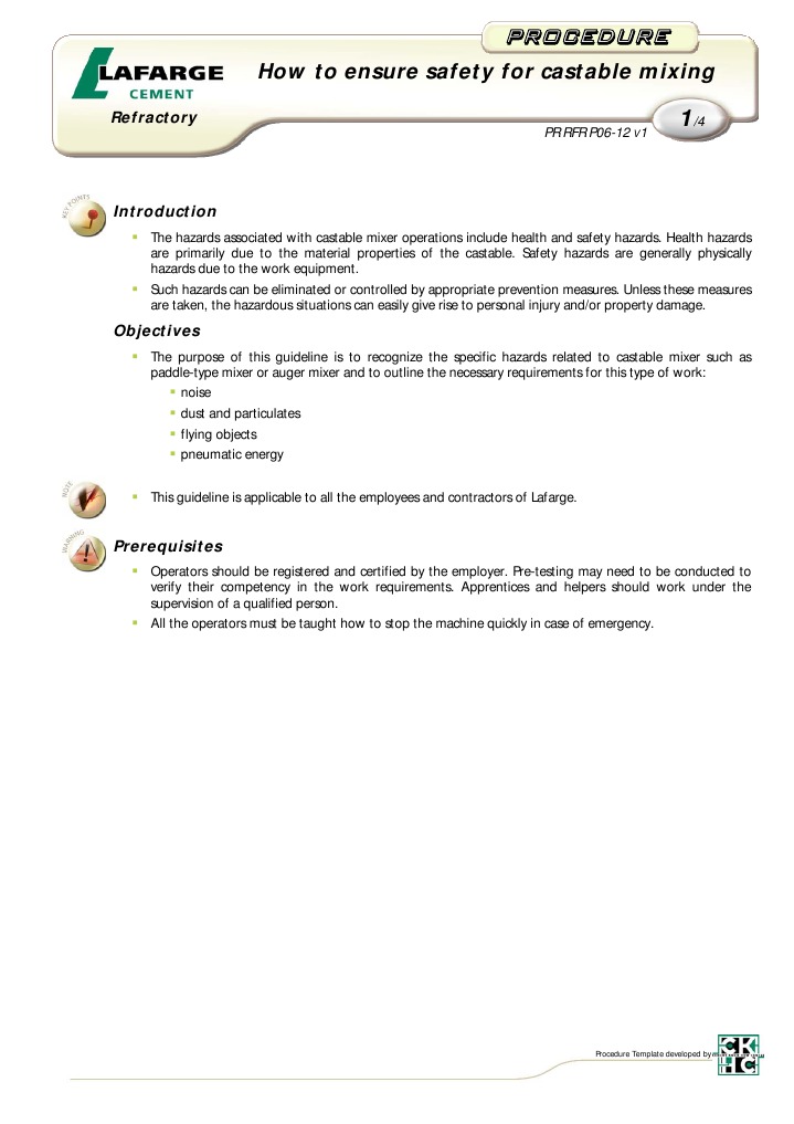 How To Ensure Safety For Castable Mixing | PDF | Refractory | Safety