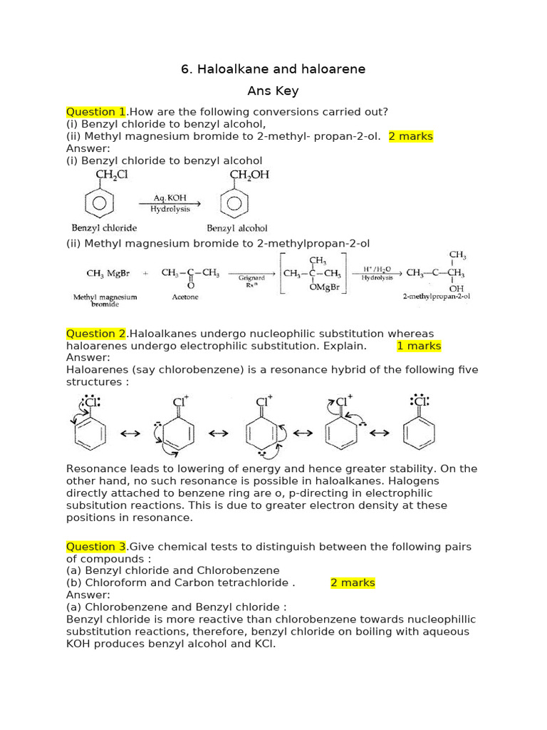 MARATHON- Haloalkane and Haloarene- MS (1) | PDF | Chemical Bond ...