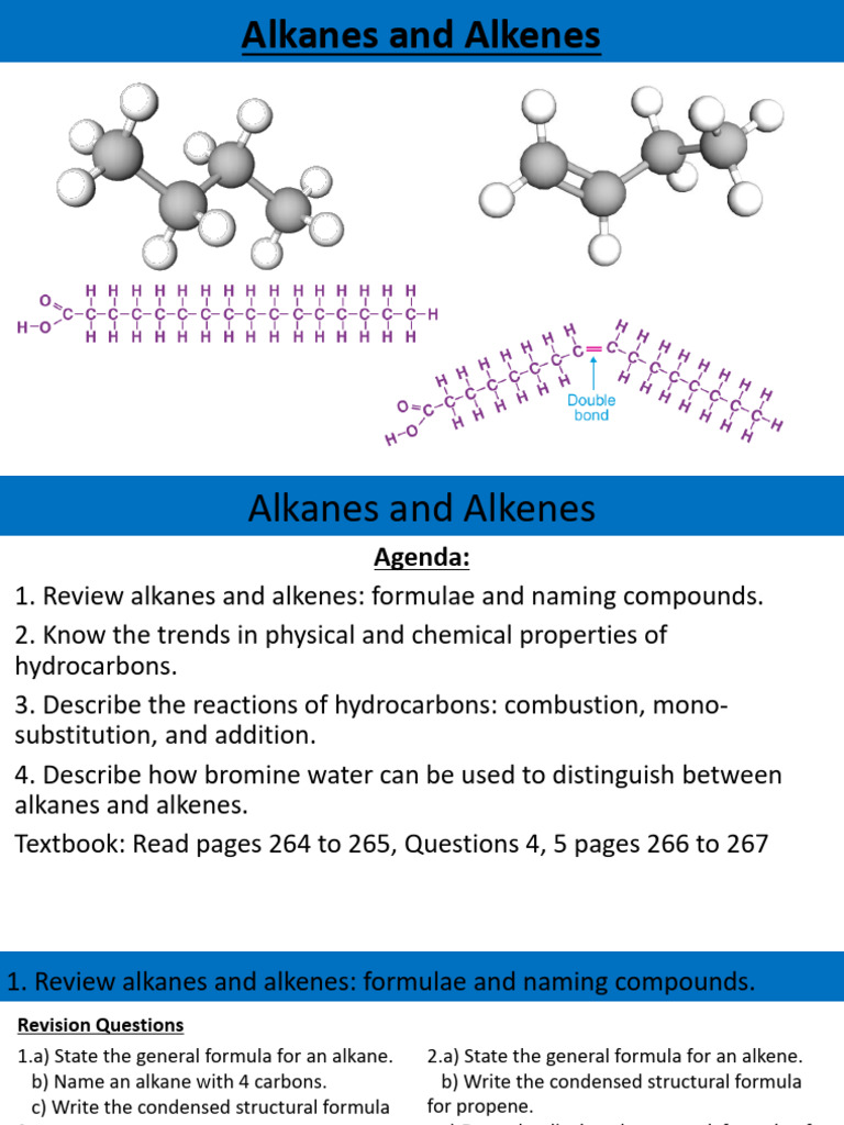 Lesson - Alkanes and Alkenes (3) | PDF | Alkene | Alkane
