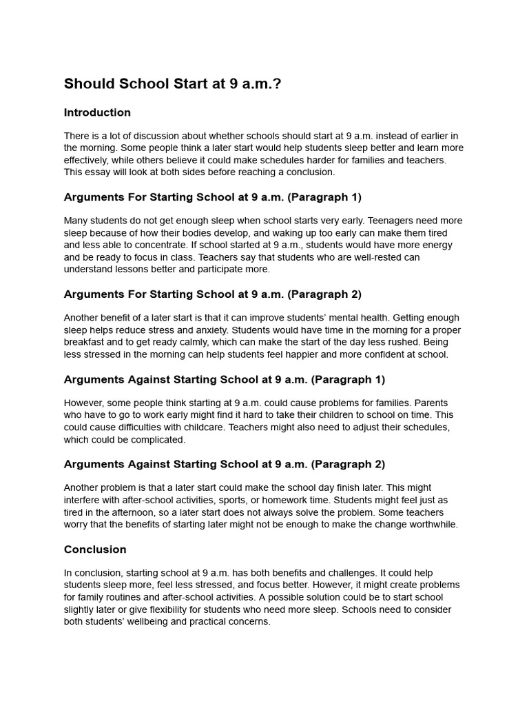 Balanced Argument Sample | PDF | Sleep | Cognitive Science