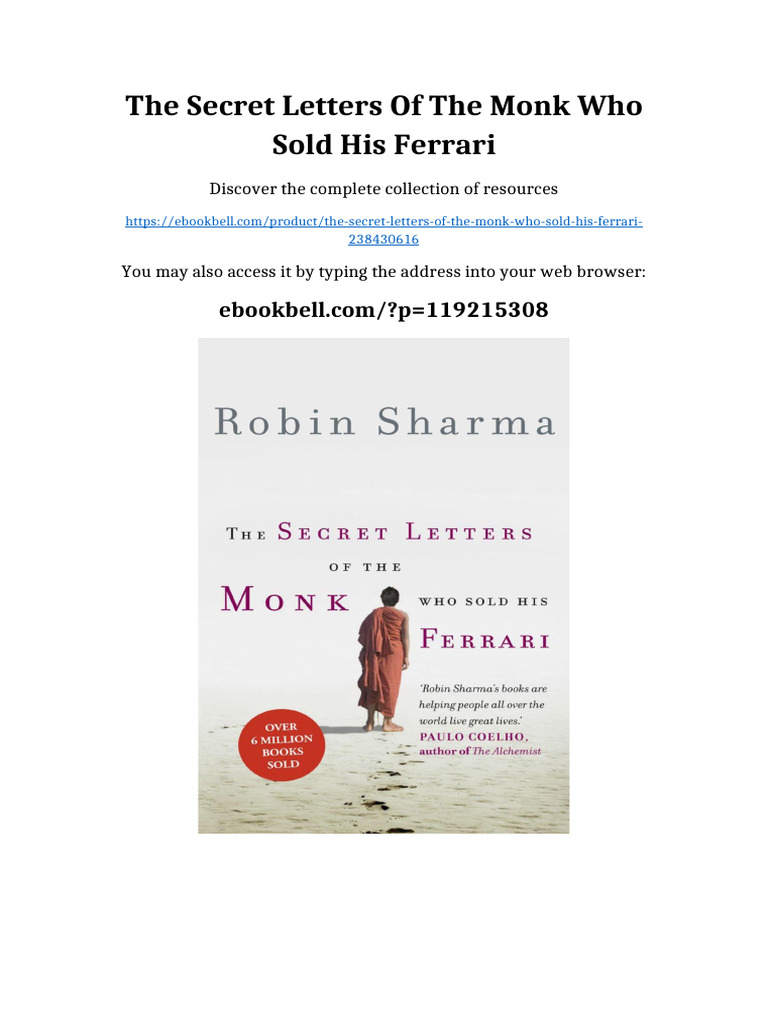 The Secret Letters of The Monk Who Sold His Ferrari Download Full ...