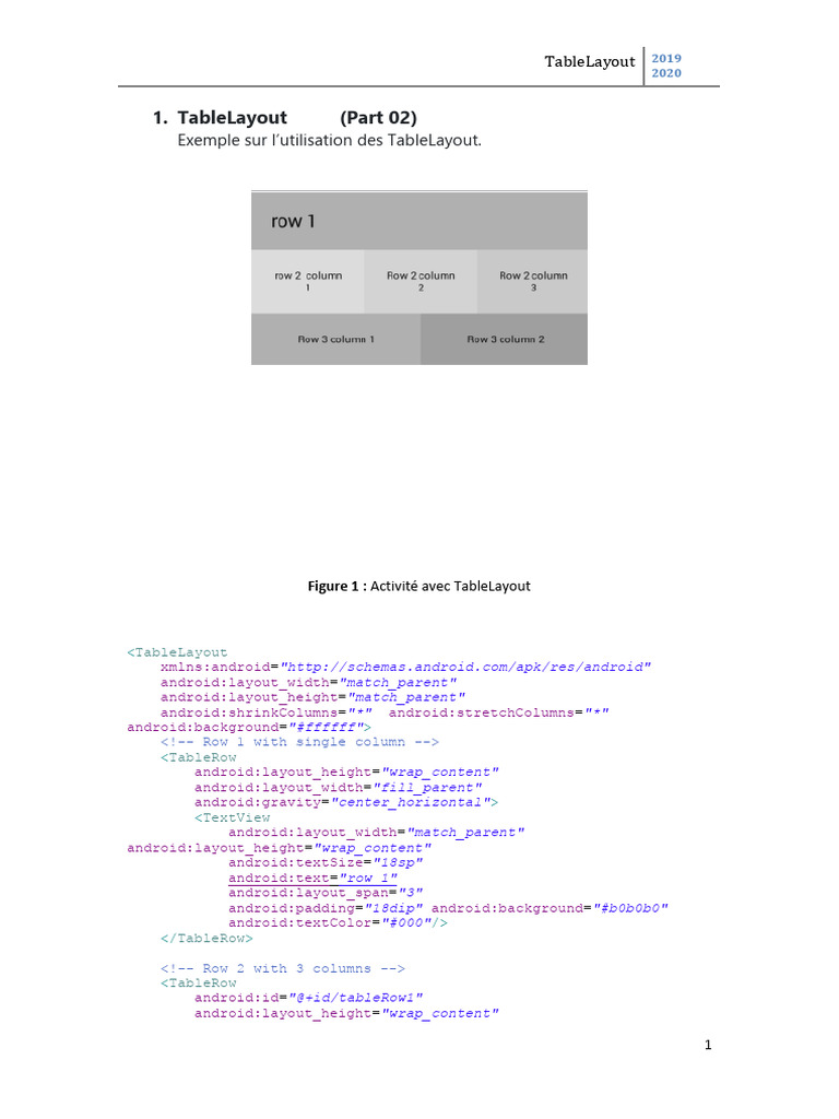 TP Dev Apps Mobiles TableLayout (Part 2) | PDF