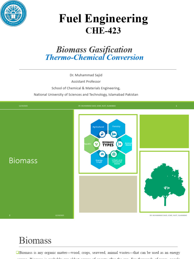 Lecture 13&14 Biomass Energy | PDF | Gasification | Pyrolysis
