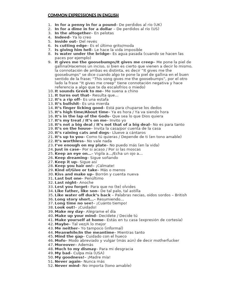 Common Expressions in English | PDF