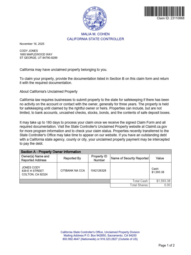 Unclaimed | PDF | Social Security Number