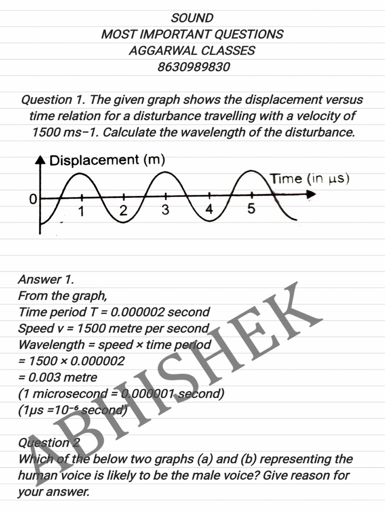 Sound Important Questions Answers | PDF