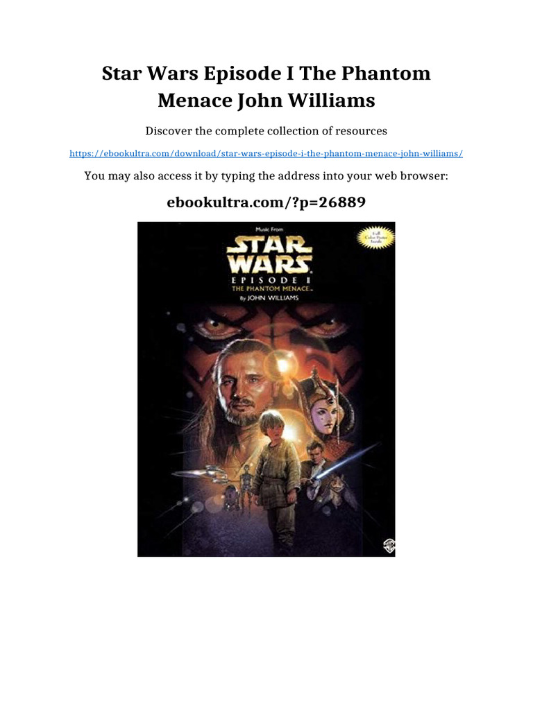 Star Wars Episode I The Phantom Menace John Williams available instanly ...